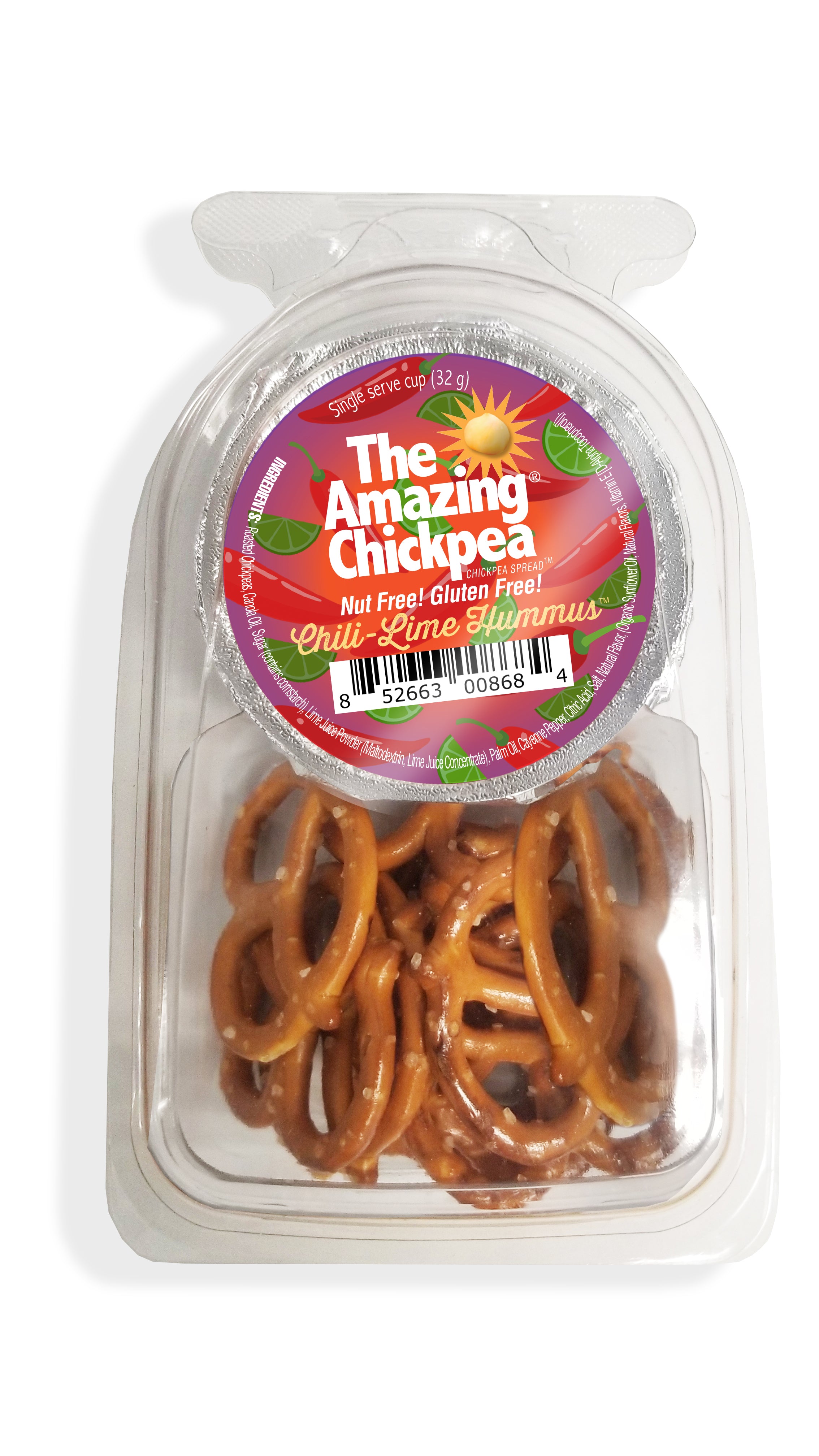 Chilli Lime Cups + Pretzels – The Amazing Chickpea Butter Food Service